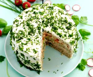 Calorias em 1 Dose Pão Com Recheio De Truta Fumada, Atum E Queijo-Creme ...
