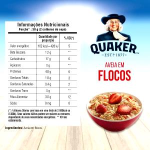 Calorias em 1 Porçoes Mingau De Aveia Quaker e Fatos Nutricionais?